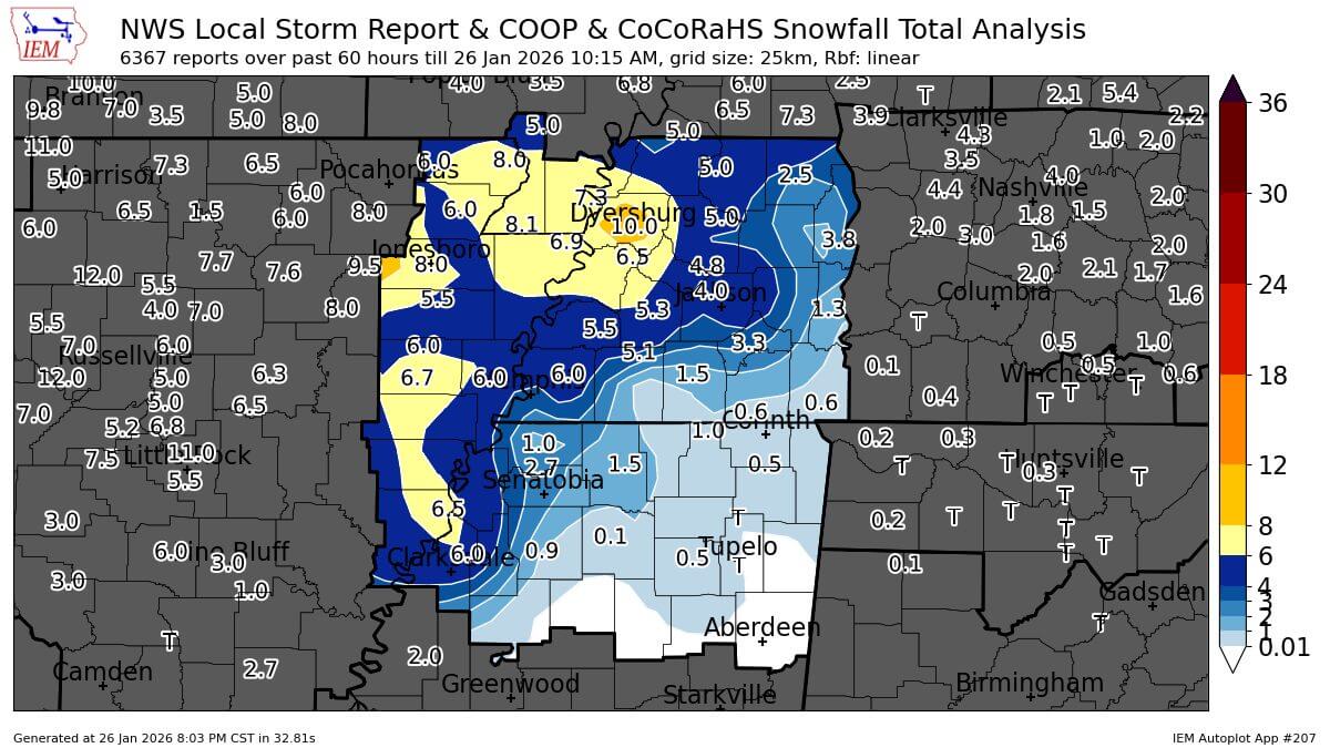 National Weather Service Reports Snow, Sleet, and Ice Accumulations in ...