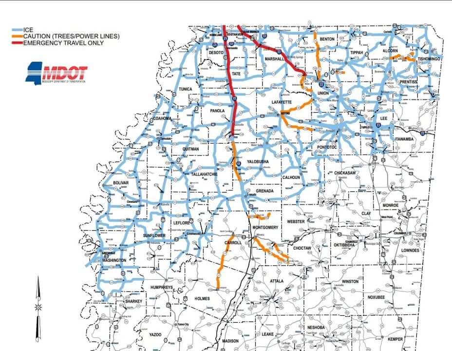 Mississippi road conditions remain hazardous amid winter weather ...